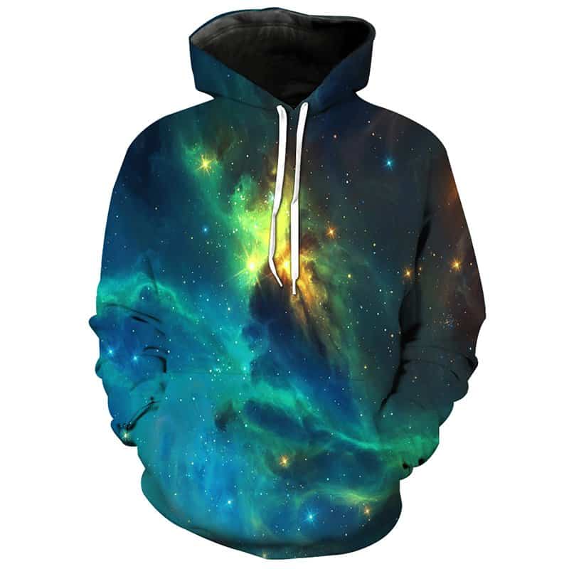 Green Space Hoodie Nebula Concept $40.00 | Chill Hoodies | Sweatshirts ...